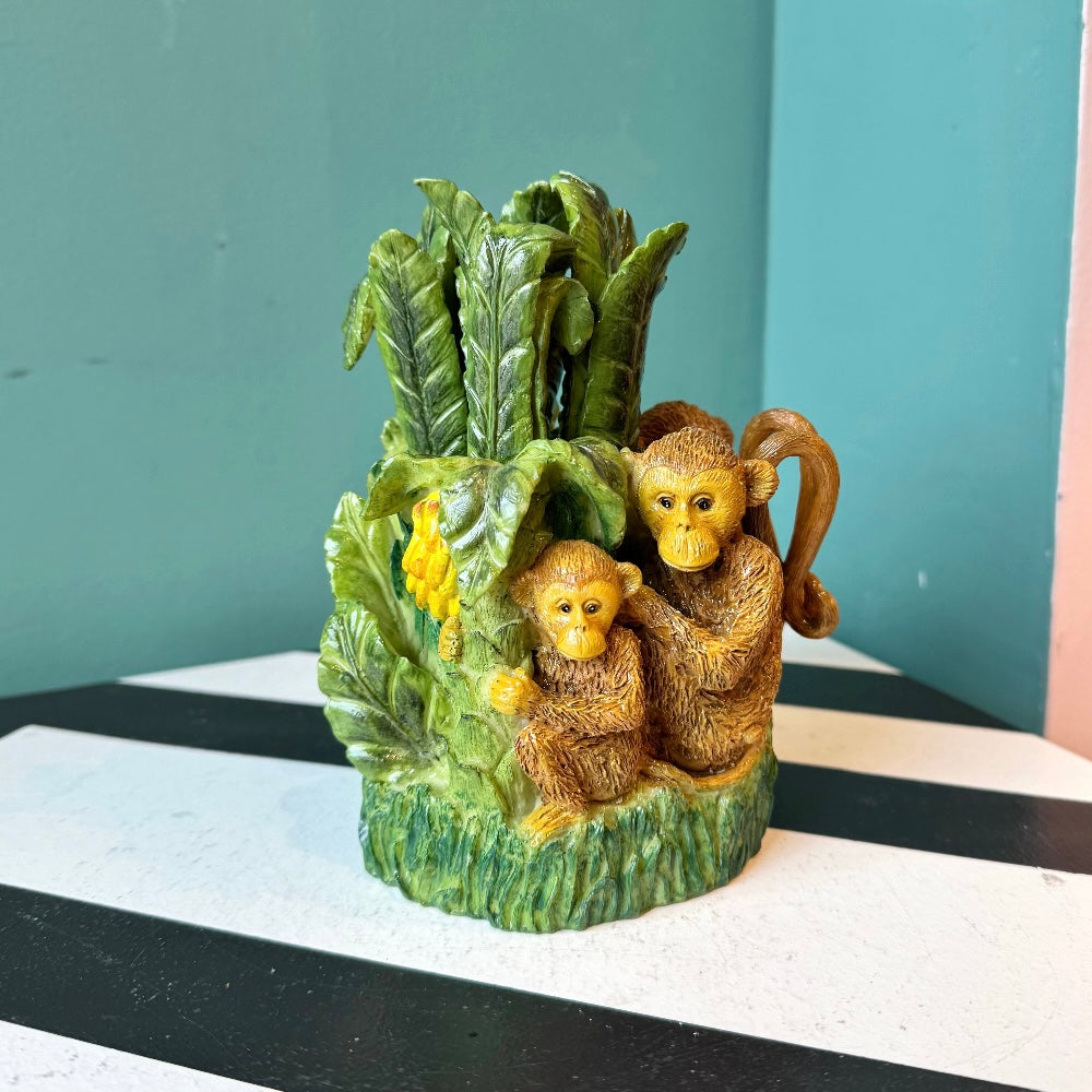 Vintage Resin Monkey and Leaf Cheese Knife Caddy Set – The Swan's House